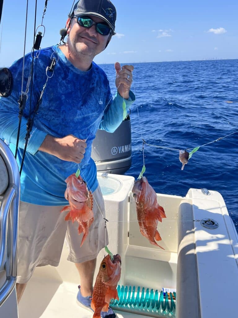 5 Glow Squid Hooks Rig - Florida Deep Drop Fishing