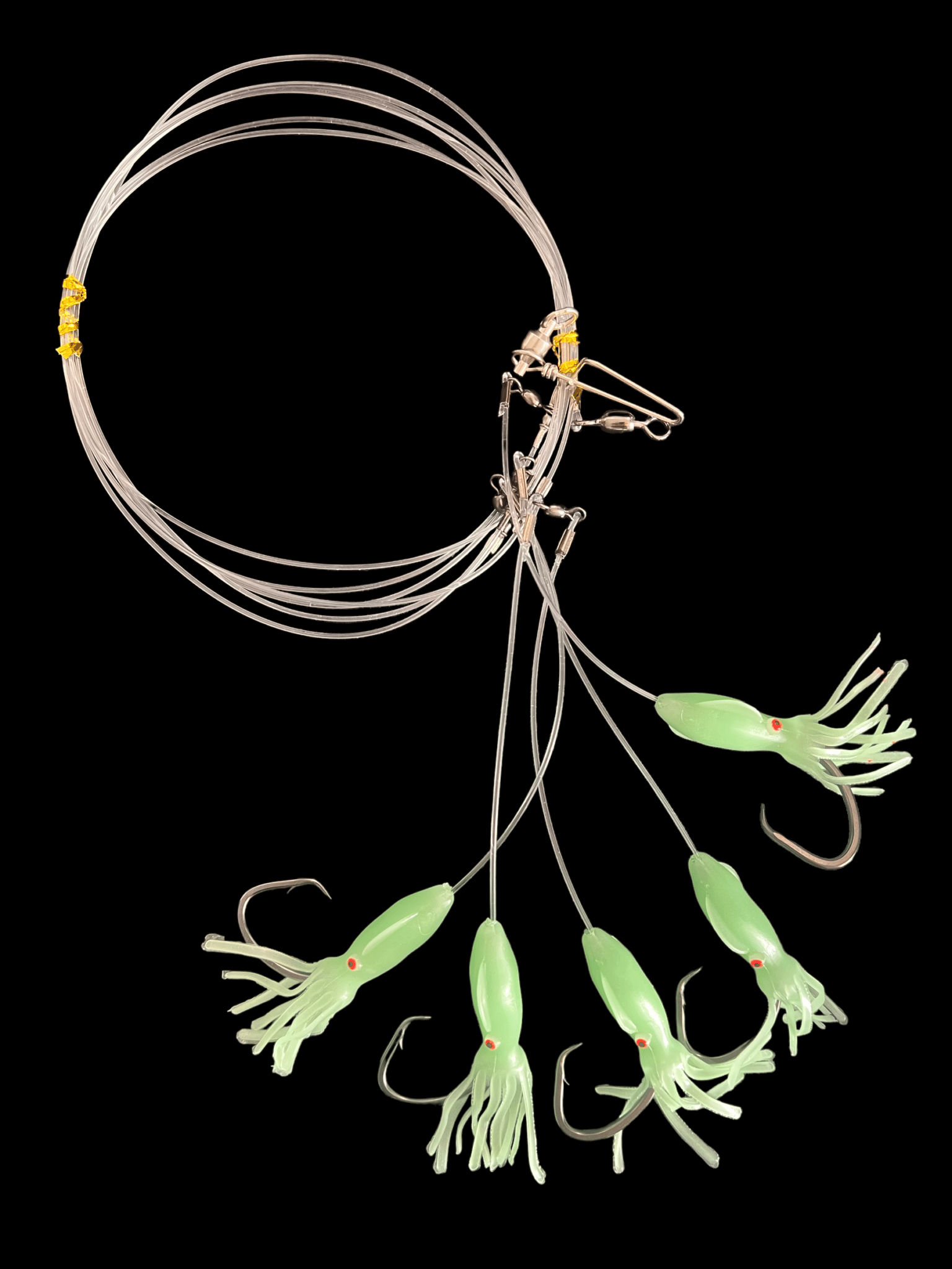 5 Glow Squid Hooks Rig - Florida Deep Drop Fishing
